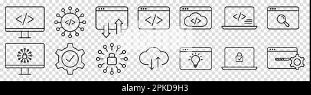 DevOps outline icons collection. automation, collaboration, agile ...