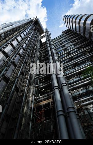 London - 05 21 2022: Bottom view of the 'Can of Ham' on Bevis Marks ...