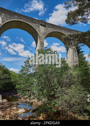 Glenfinnan viaduct from the Harry Potter films with historic train ...