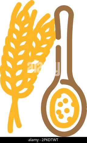 flour spoon wheat icon color illustration Stock Vector Image & Art - Alamy