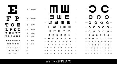 Eye chart table diagram set Stock Vector Image & Art - Alamy