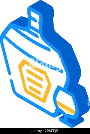 brandy drink bottle isometric icon vector illustration Stock Vector ...