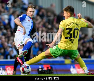 Blackburn Rovers' Ryan Hedges passes the ball during the Sky Bet ...