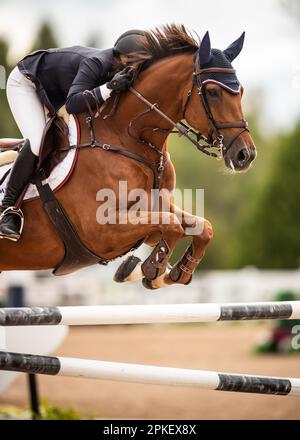 Sara Tindale of Canada competes at Major League Show Jumping event in ...
