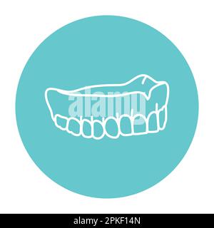 False teeth line icon. Dental prosthetic. Vector illustration Stock ...