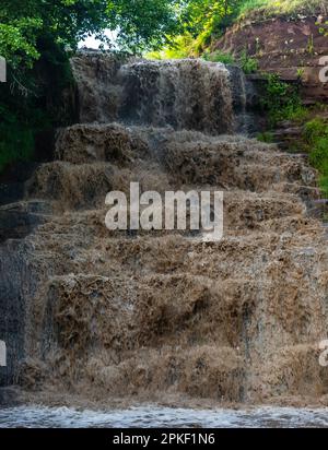 powerful waterfall with dirty water after the hard rain Stock Photo - Alamy