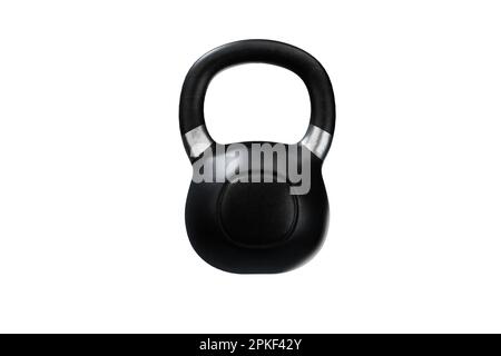 Black kettlebell with silver inlays Stock Photo - Alamy