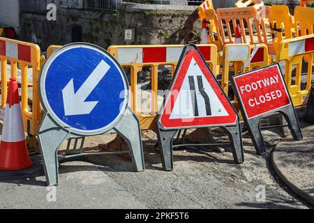 Footway Ahead Closed sign from a utility company making essential ...