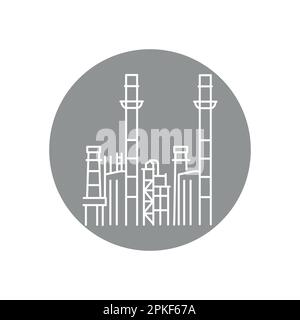Gass factory color line icon. Pictogram for web page, mobile app, promo ...