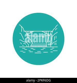 Reservoir color line icon. Renewable energy sources. Pictogram for web ...