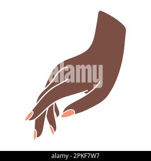 Female hand pose. Reaches for something with the palm down. Arm of a ...
