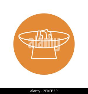 Fire pit table color line icon. Pictogram for web page, mobile app ...
