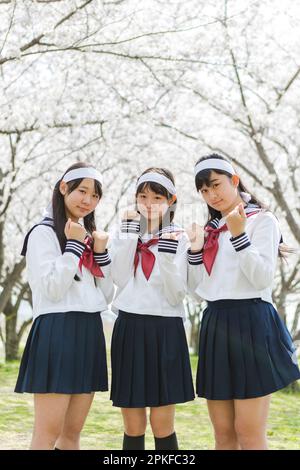 High school girls pose for a picture before their high school ...