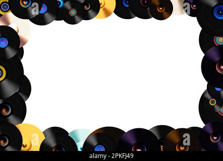 A frame made by Vinyl records LP with graphics label, full background ...
