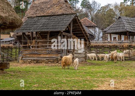 Wonderful rural scene of Romanian traditional house Stock Photo - Alamy