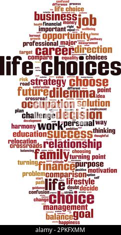 Life choices word cloud concept. Collage made of words about life ...
