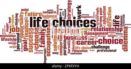 Life choices word cloud concept. Collage made of words about life ...