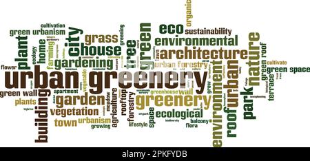 Urban greenery, word cloud concept. Collage made of words about urban ...