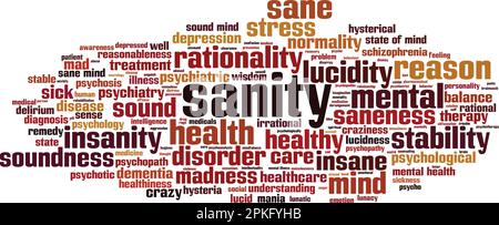 Sanity word cloud concept. Collage made of words about sanity. Vector ...
