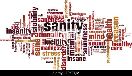 Sanity word cloud concept. Collage made of words about sanity. Vector ...