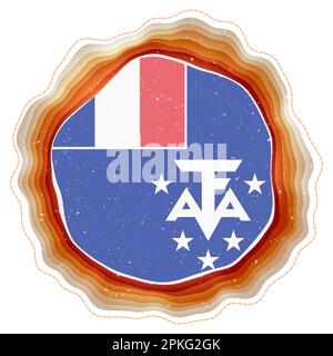TAAF badge. Bright gradient logo of country in low poly style ...