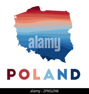 Map of Warsaw in Poland in blue style. Contains layered vector with ...