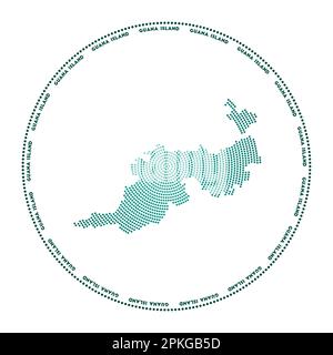 Guana Island Logo. Map of Guana Island with name and flag. Powerful ...