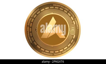 Golden Cryptocurrency of Arcblock Abt Sign Isolated on a White ...