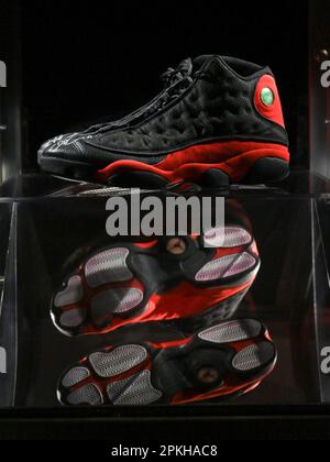 Michael Jordan’s 1998 NBA Finals Game 2 Air Jordan XIIIs on display ...