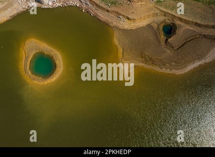 BIJIE, CHINA - APRIL 3, 2023 - Aerial photo shows spring water emerging ...