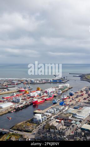 Aberdeen harbour and ships viewed from above Stock Photo - Alamy