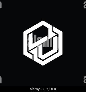 LU Logo monogram gaming with hexagon geometric shape design template ...