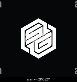 SG Logo monogram gaming with hexagon geometric shape design template Stock Photo - Alamy
