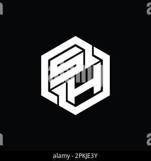 SG Logo monogram gaming with hexagon geometric shape design template ...