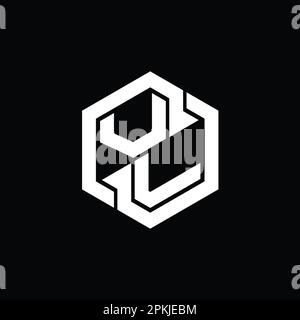 VL Logo monogram gaming with hexagon geometric shape design template ...