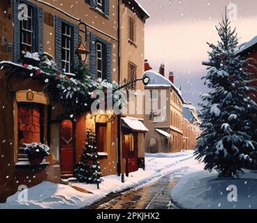 Christmas decoration with street light Stock Vector Image & Art - Alamy