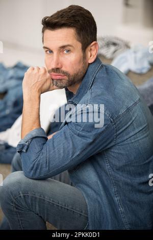 Bored employee. Office routine. Unproductive work. Portrait of frown ...