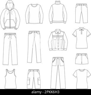 Long sleeve hoodie With zipper technical fashion Drawing flat sketch ...