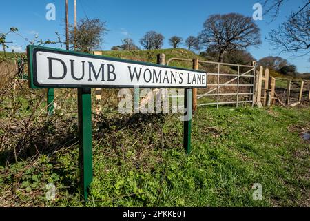 Winchelsea, April 3rd 2023: Signage for Dumb Woman's Lane Stock Photo ...