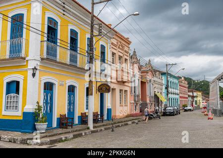 Colonial houses, Iguape, State of Sao Paulo, Brazil, South America ...