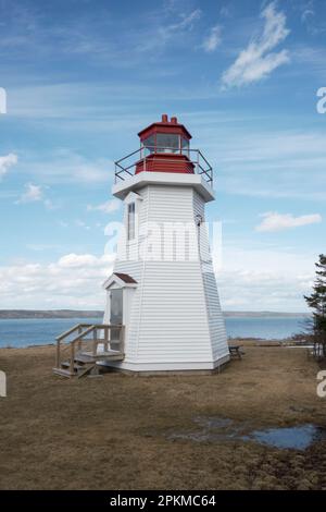 Beautifully restored lighthouse sits atop a cliff near Gabarus Nova ...