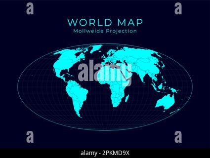 Political world map Mollweide projection Stock Vector Image & Art - Alamy