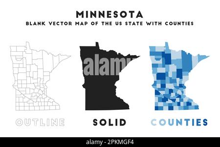 Minnesota state map. US state map. Minnesota silhouette symbol. Vector ...