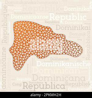 Dominicana map design. Shape of the country with beautiful geometric ...