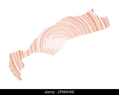 Kos island map in Greece. Simple outline. Vector hand drawn simplified ...