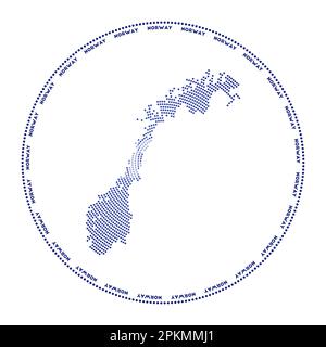 Norway dotted map. Digital style shape of Norway. Tech icon of the ...