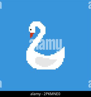 White swan pixel art. 8 bit pixelated Vector illustration Stock Vector ...