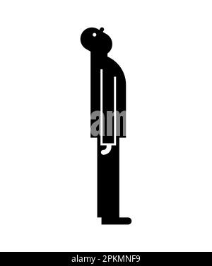 Man looks up silhouette icon set grey black color vector I outline flat ...