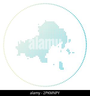 Skiathos dotted map. Digital style shape of Skiathos. Tech icon of the ...