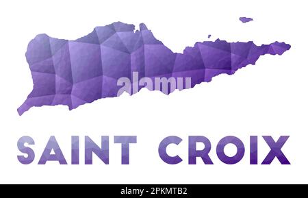 Saint Croix map design. Shape of the island with beautiful geometric ...